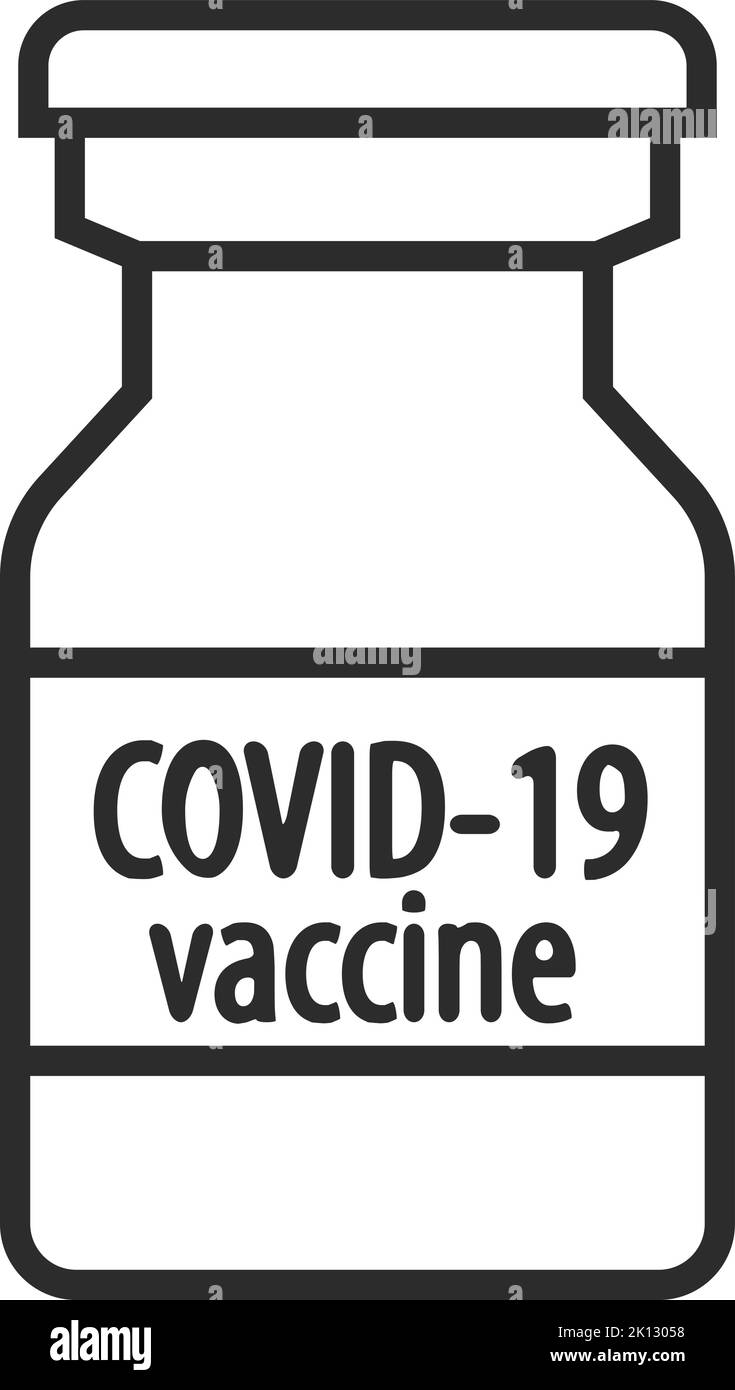 Vaccine vial icon in thin outline. Vector illustration Stock Vector ...