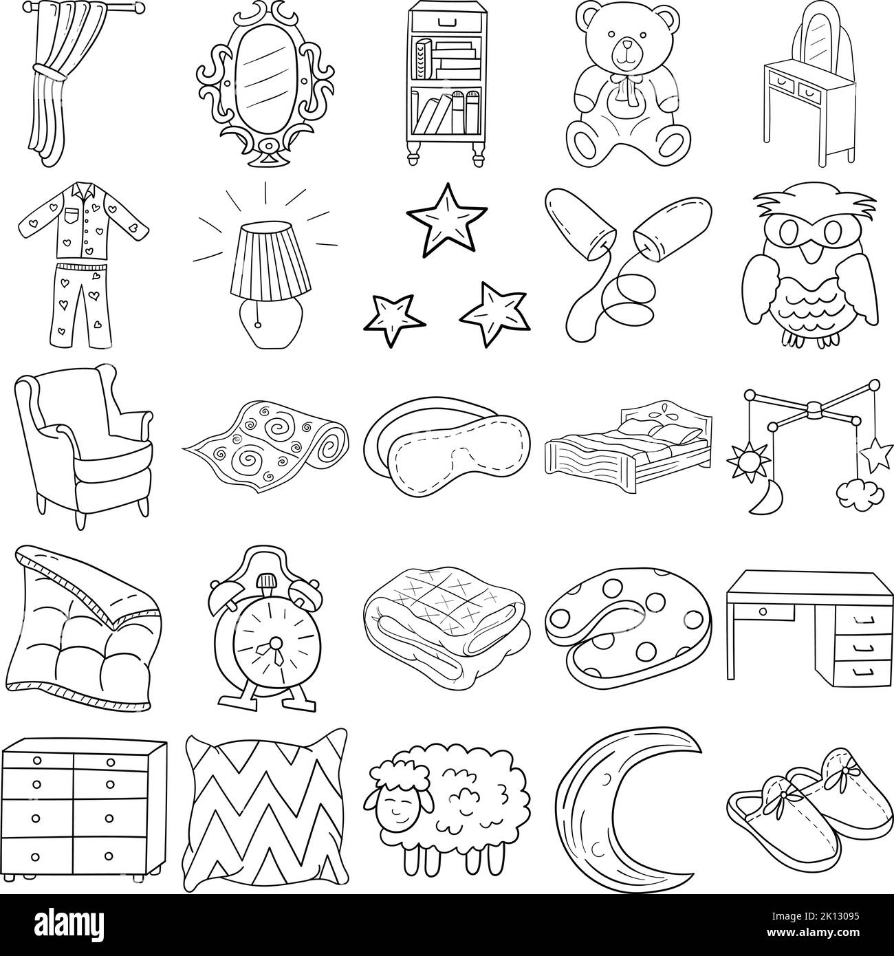 Slippers doodle hand drawn Stock Vector Images - Alamy