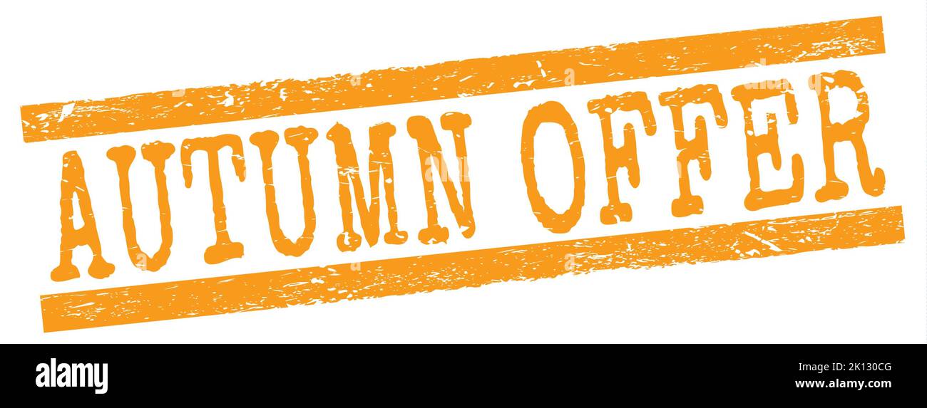 AUTUMN OFFER text written on orange grungy lines stamp sign Stock Photo ...