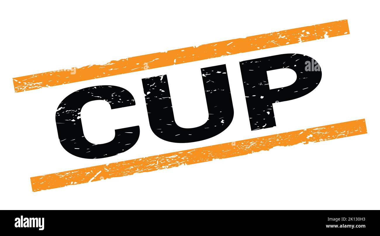 CUP text written on orange rectangle stamp sign Stock Photo - Alamy
