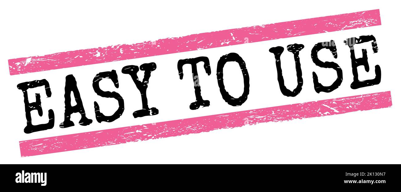 EASY TO USE text written on pink-black grungy lines stamp sign Stock ...