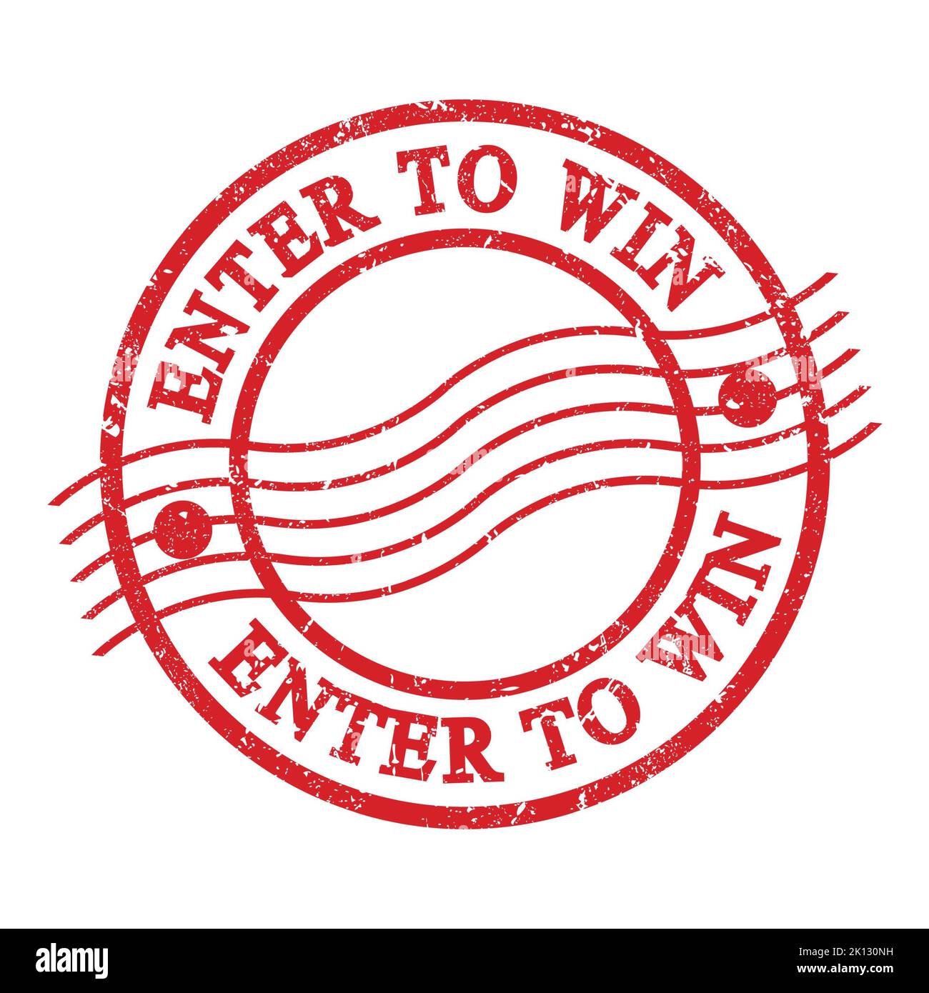 ENTER TO WIN, text written on red grungy postal stamp Stock Photo - Alamy