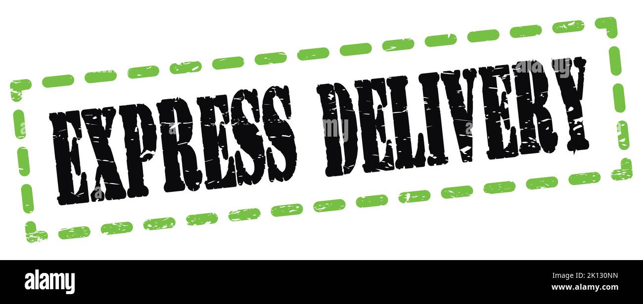 EXPRESS DELIVERY text written on green-black dash stamp sign Stock ...