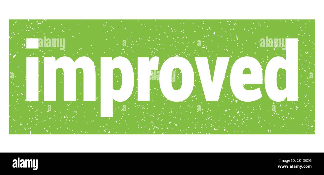 improved text written on green grungy stamp sign Stock Photo - Alamy