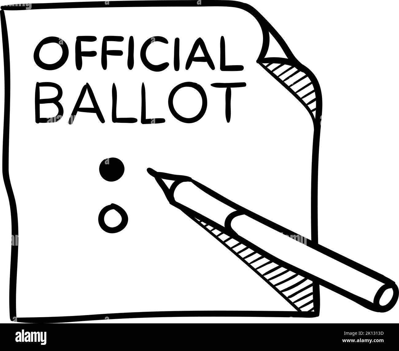 Ballot icon in hand drawn sketch Stock Vector Image & Art - Alamy