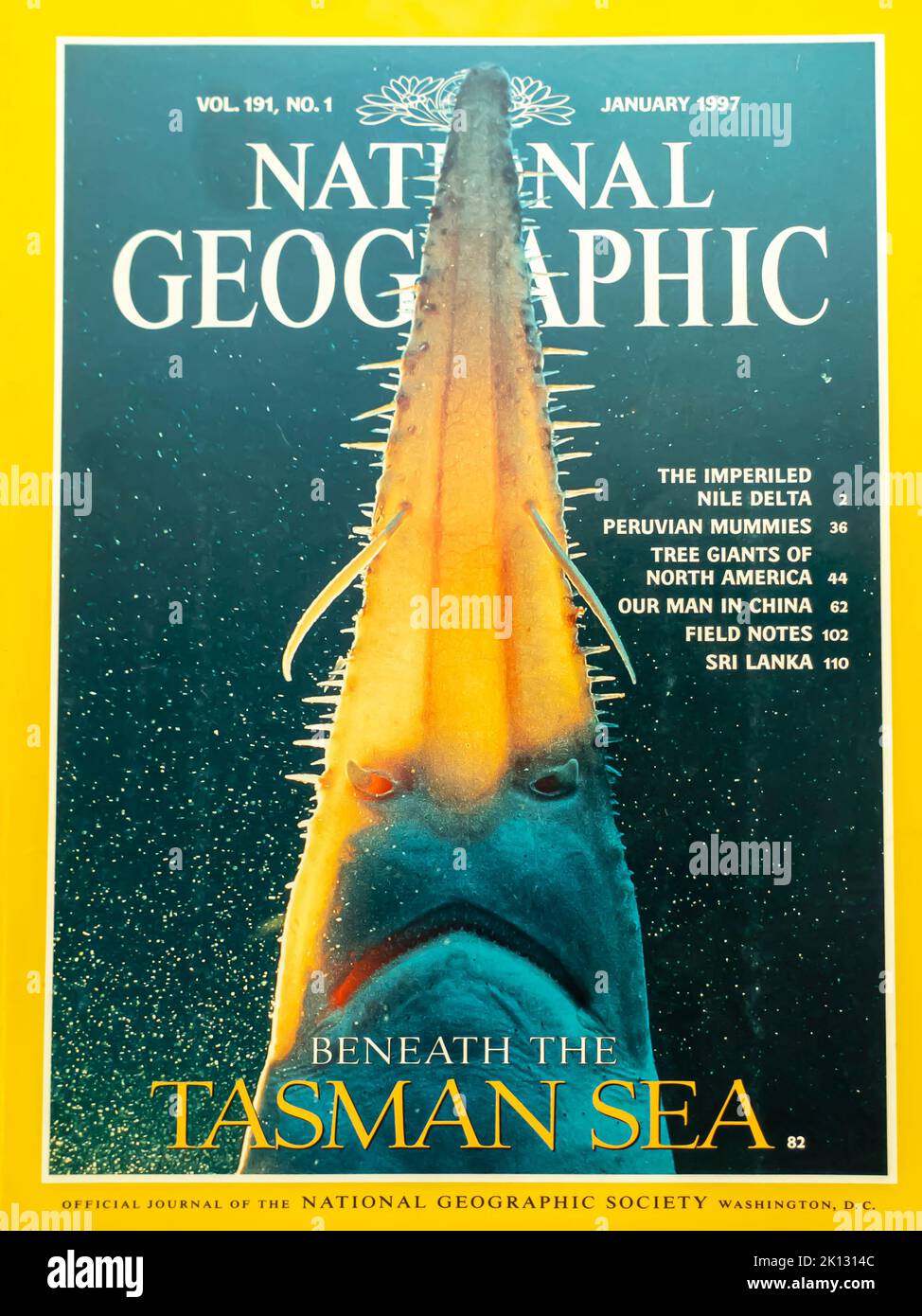 National Geographic magazine cover, January 1997 Stock Photo - Alamy
