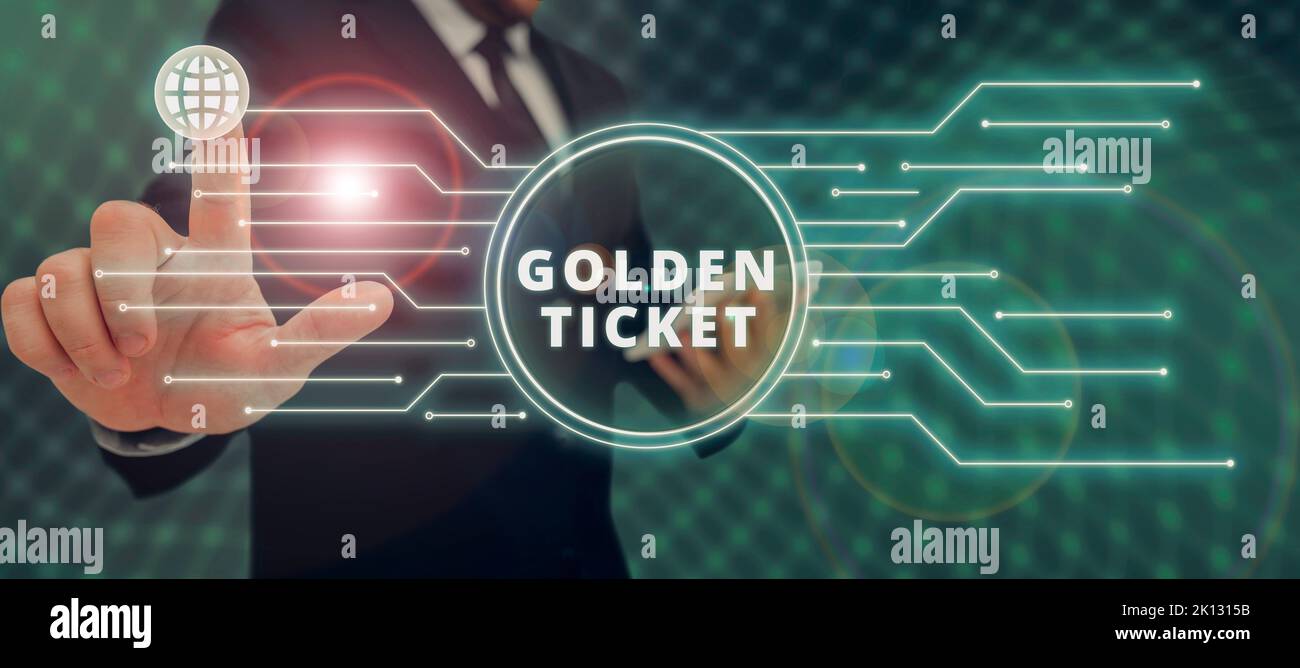 Text showing inspiration Golden Ticket. Word Written on Rain Check ...