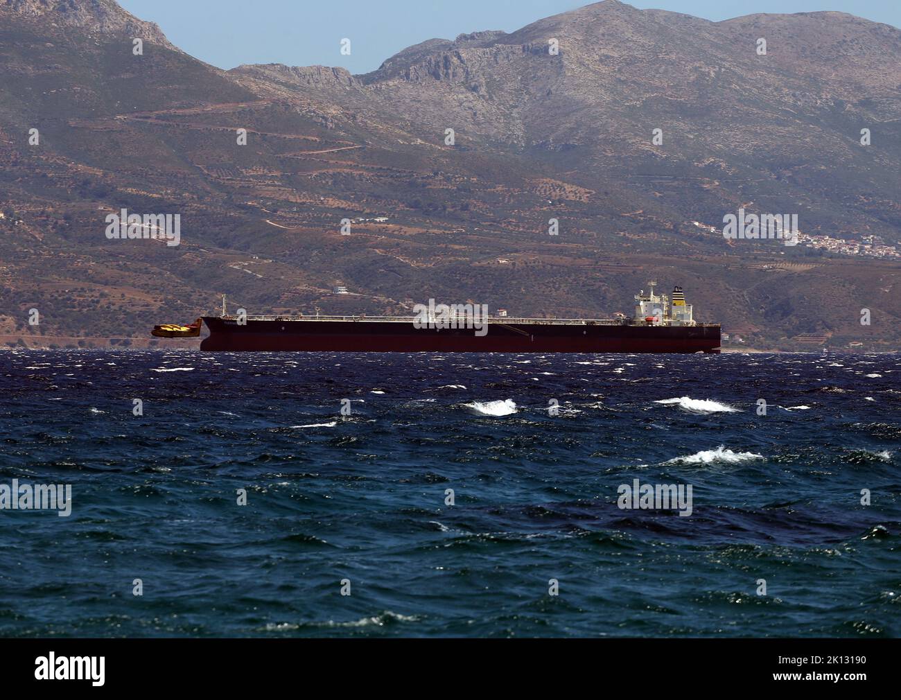 Tanker ship in Greece Stock Photo - Alamy