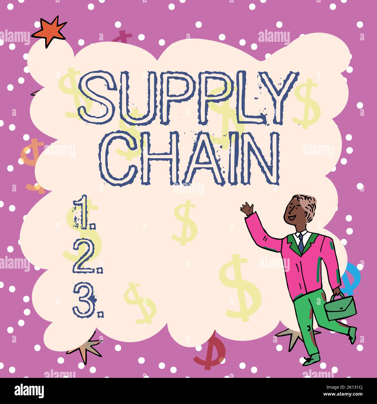 Handwriting text Supply Chain. Word Written on System of organization ...