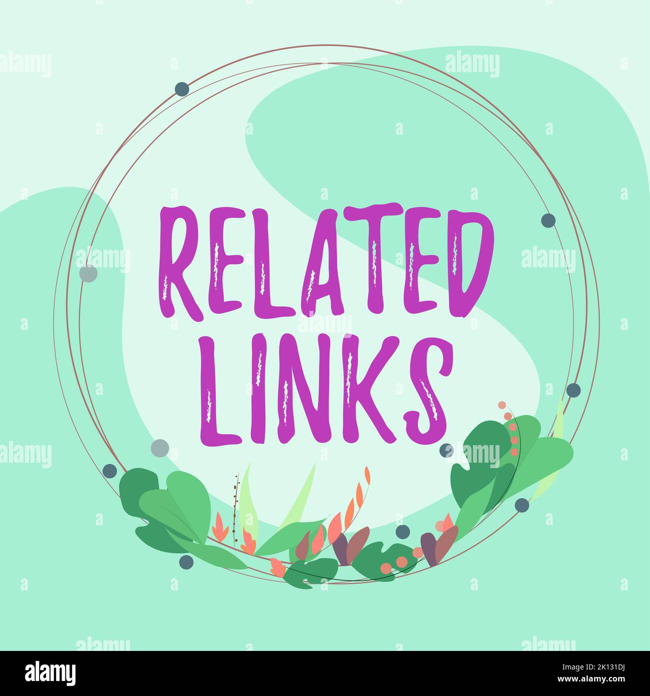 Text caption presenting Related Links. Word Written on Website inside a ...