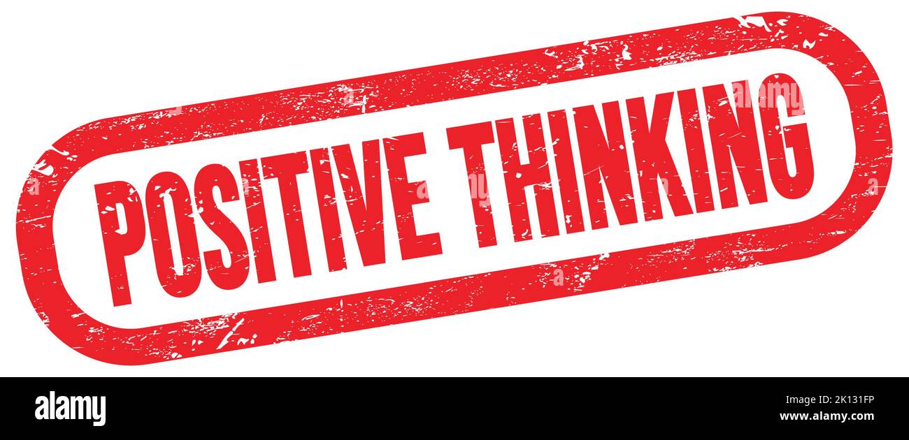 POSITIVE THINKING, text on red rectangle stamp sign Stock Photo - Alamy