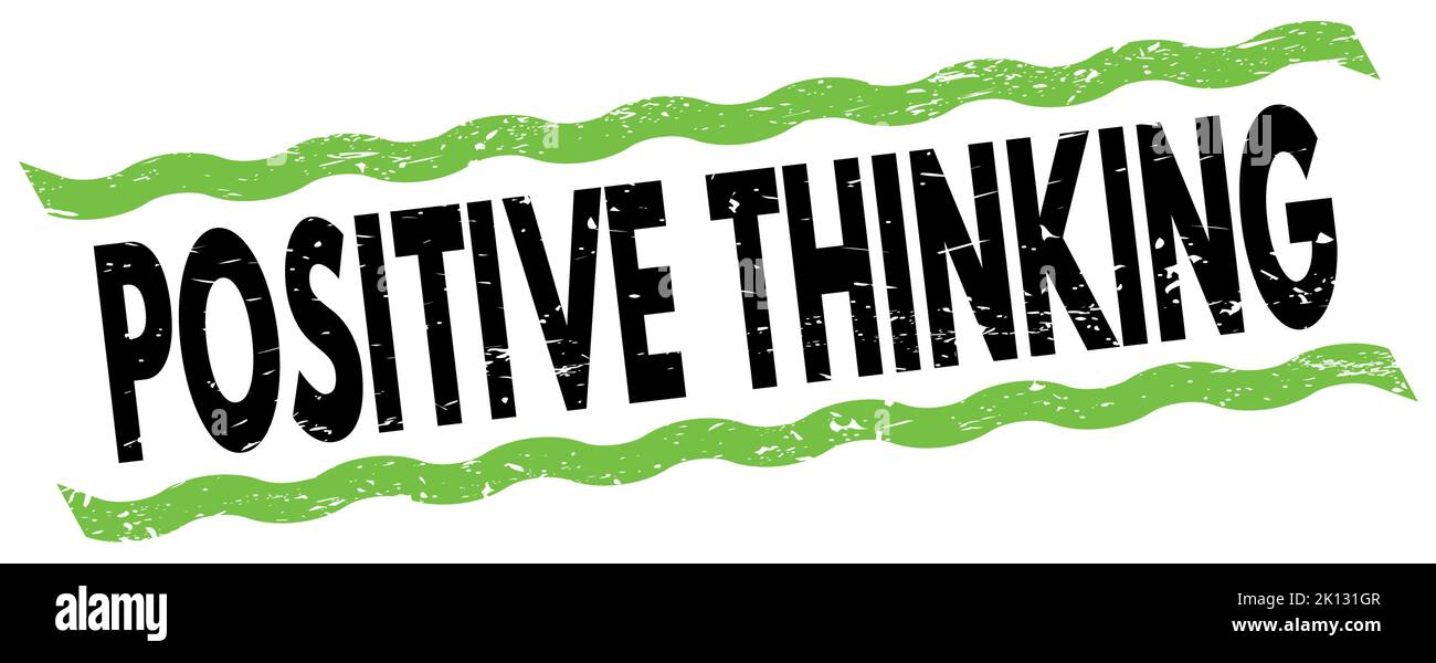 POSITIVE THINKING text written on green-black lines stamp sign Stock ...