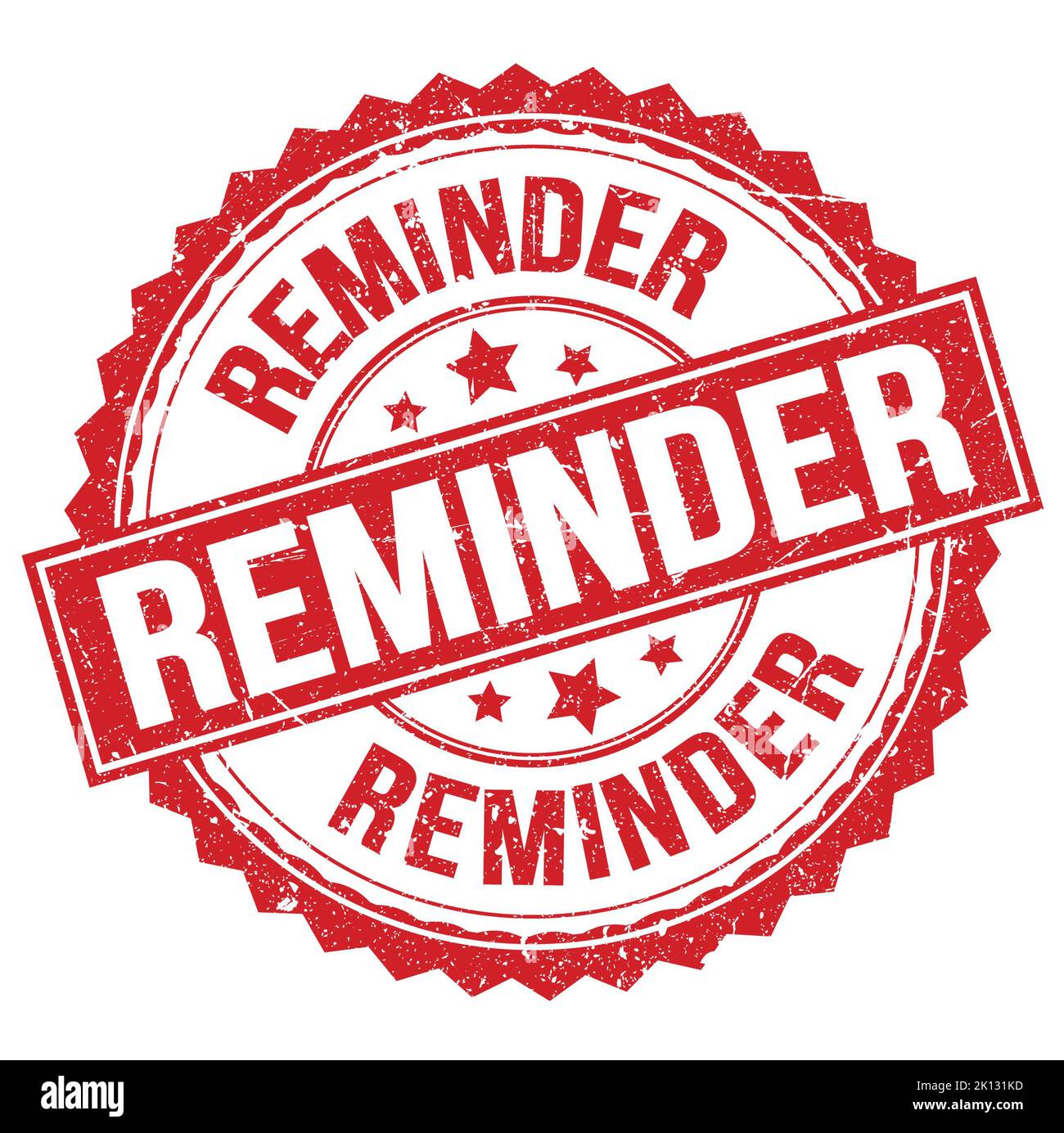 REMINDER text written on red round stamp sign Stock Photo - Alamy