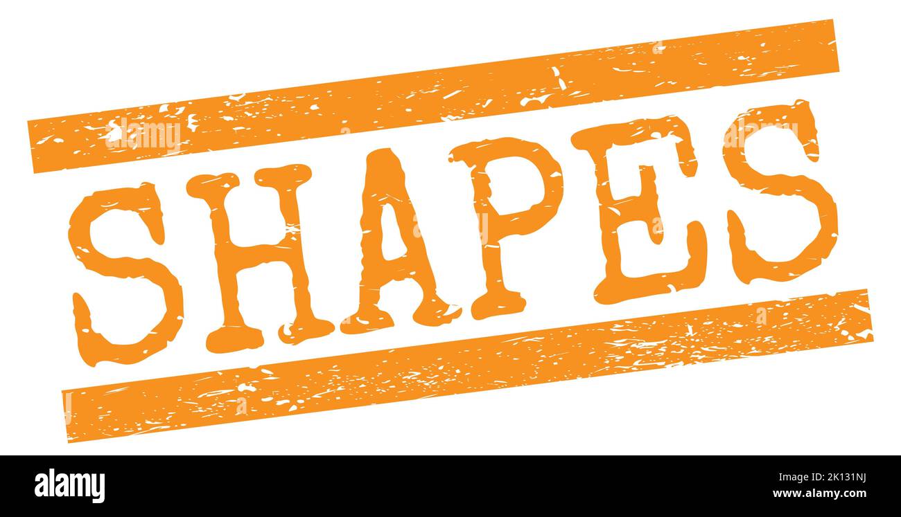 SHAPES text written on orange grungy lines stamp sign Stock Photo - Alamy