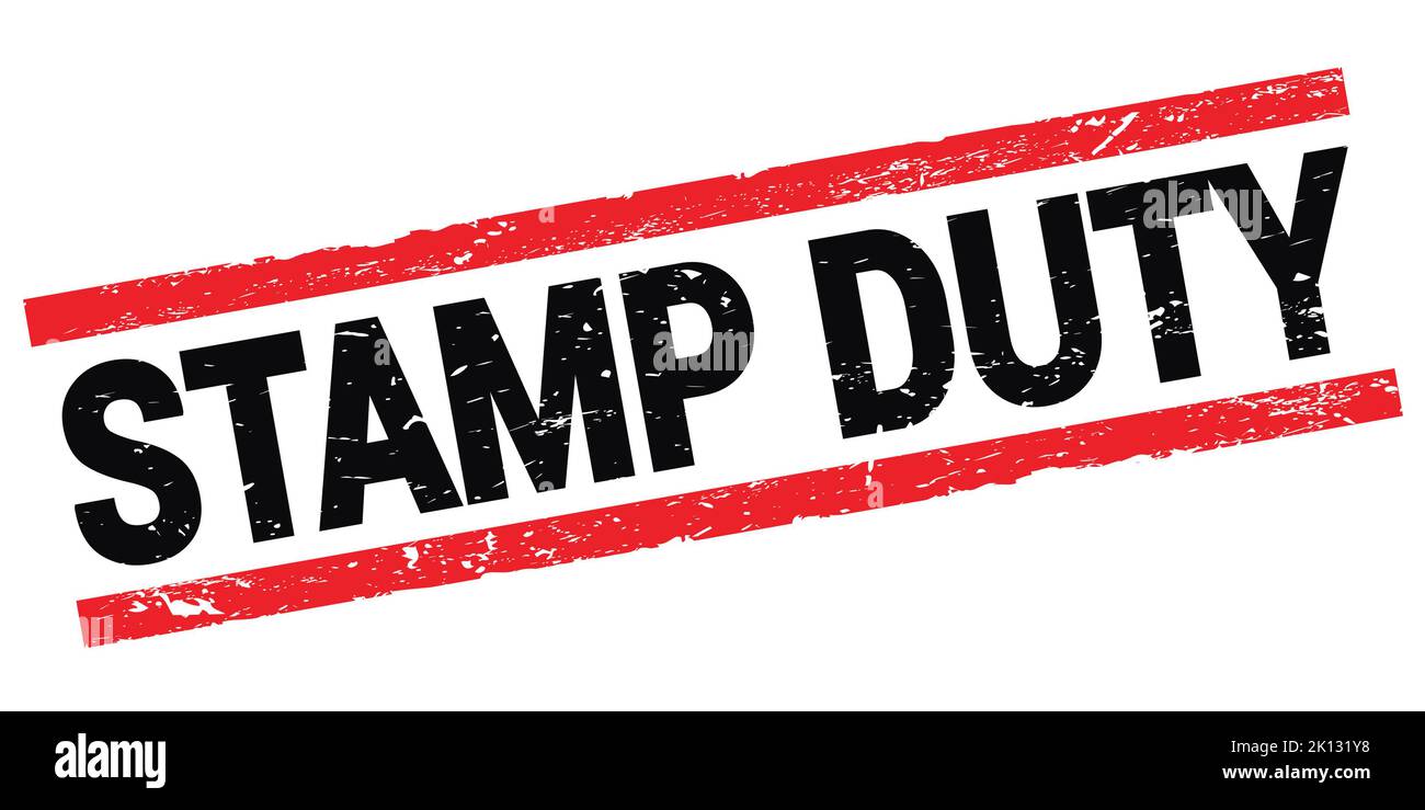 STAMP DUTY text written on black-red rectangle stamp sign Stock Photo ...