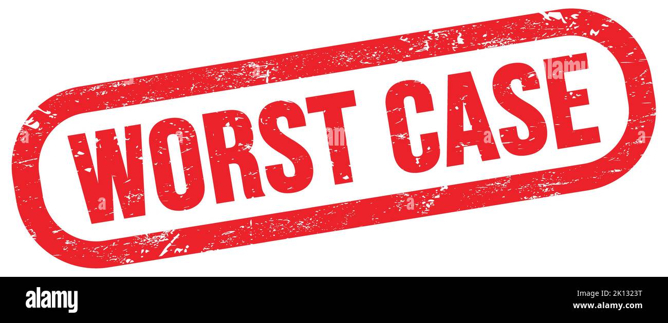 WORST CASE, text on red rectangle stamp sign Stock Photo - Alamy