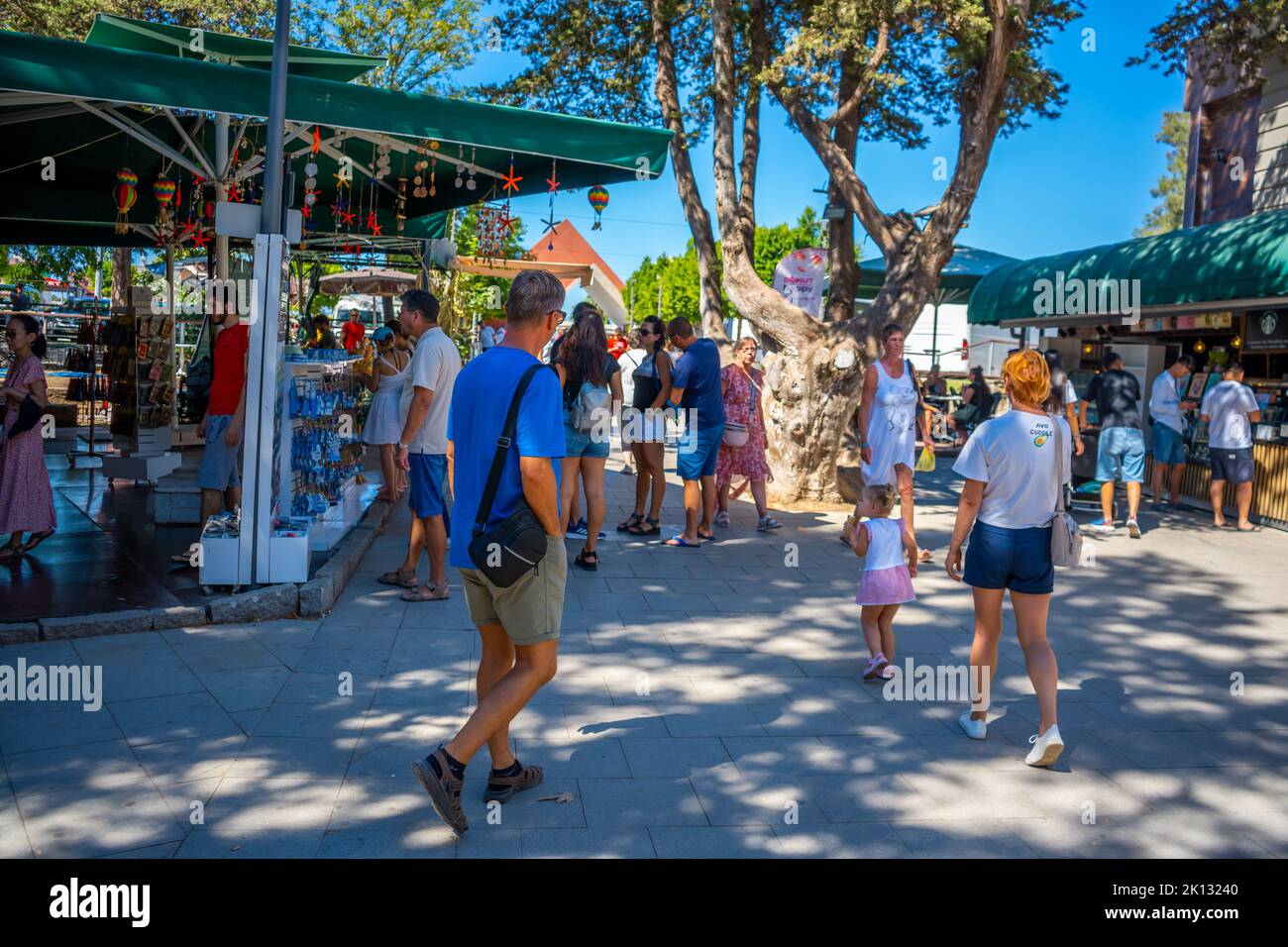 Manavgat, Turkey - September 8, 2022: People buying souvenirs near ...