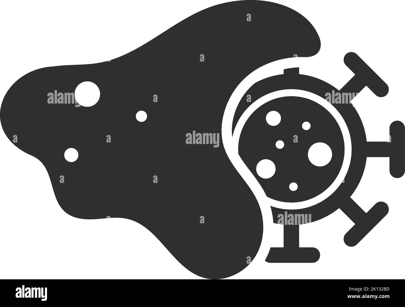 Immune response concept icon in black and white. Vector illustration ...