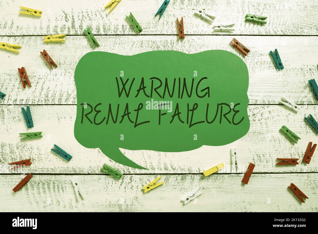 Writing displaying text Warning Renal Failure. Word Written on stop ...