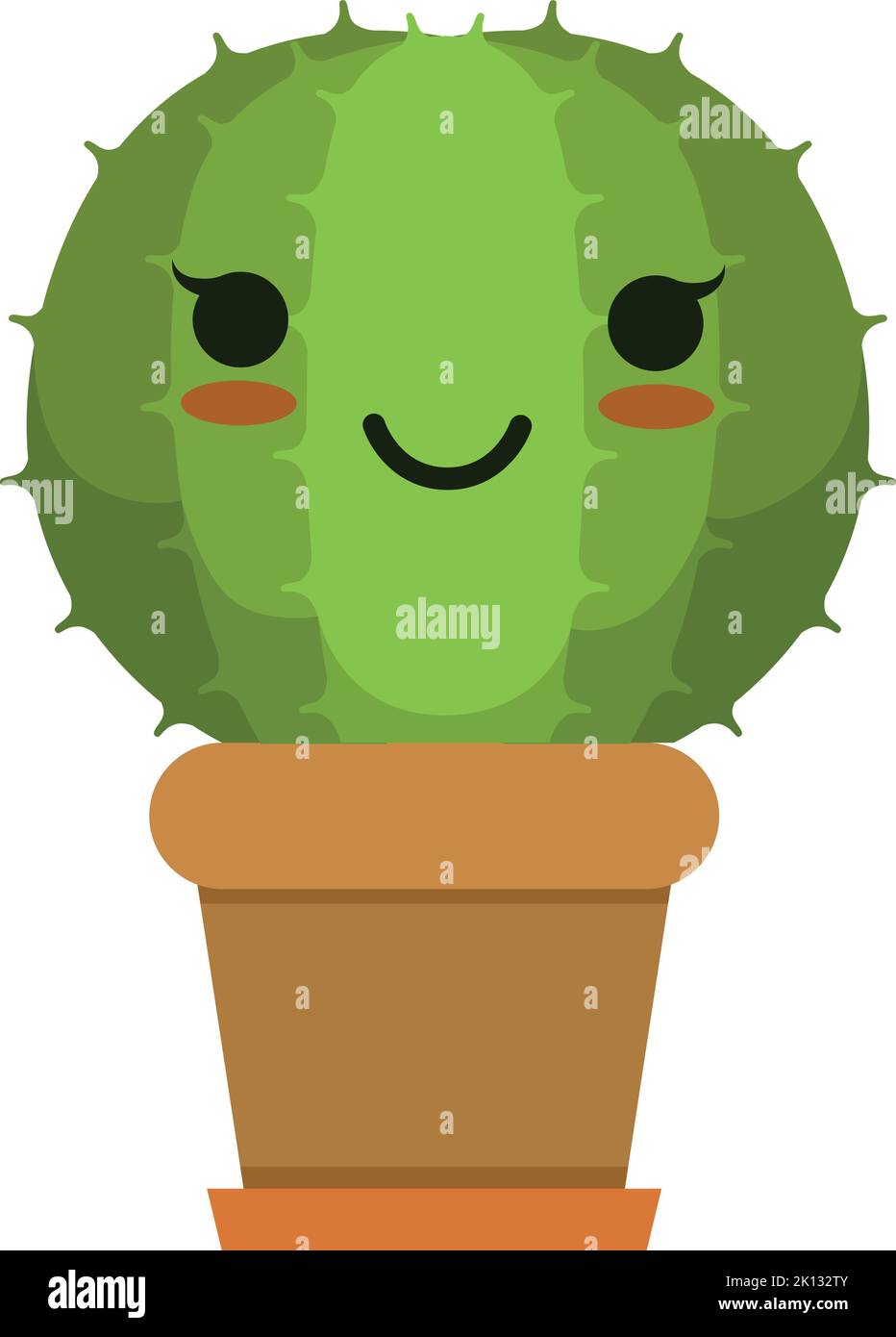 Smiling cactus. Happy home green plant. Cartoon succulent Stock Vector ...