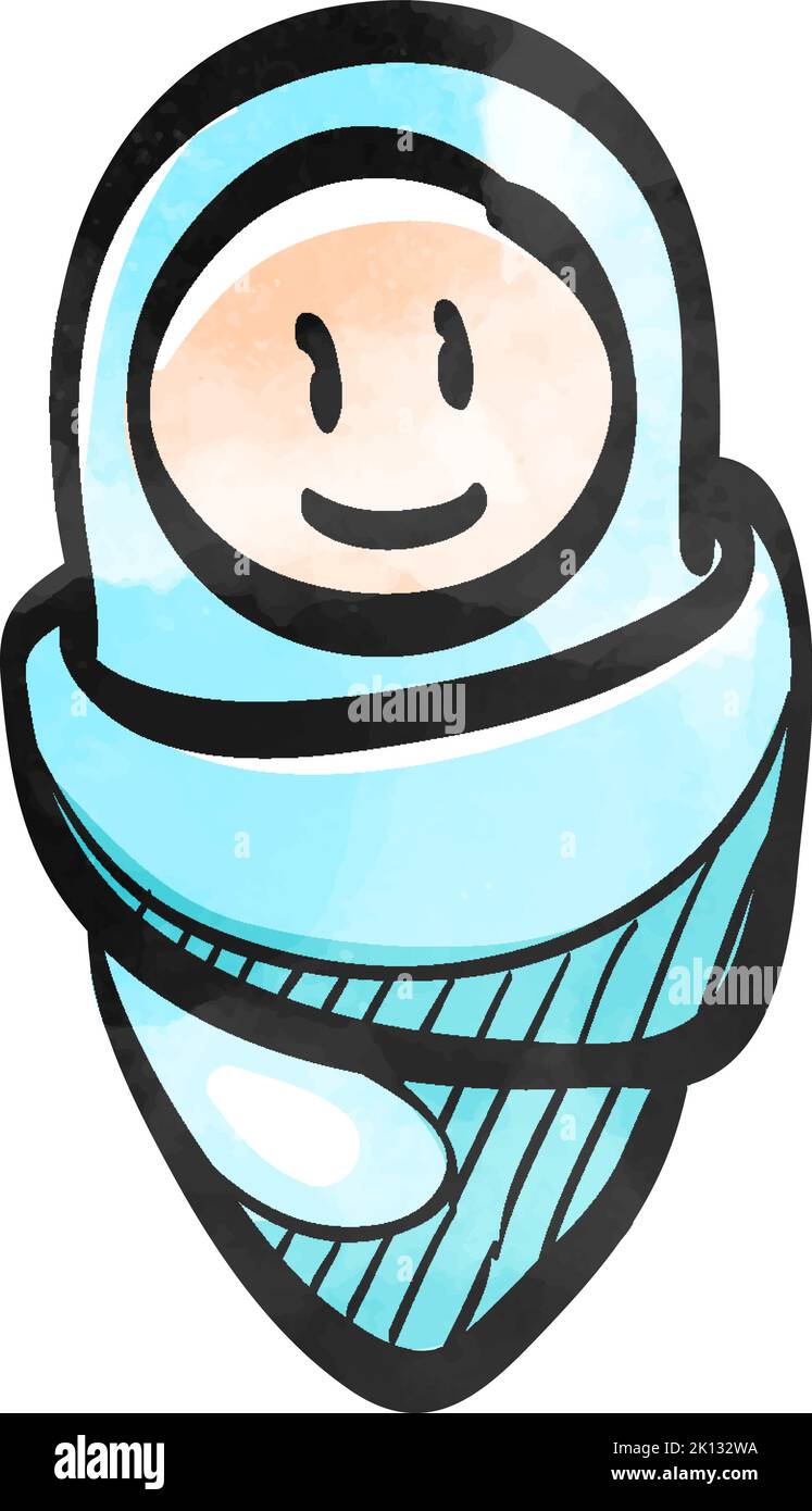 Newborn baby icon in watercolor style Stock Vector Image & Art - Alamy