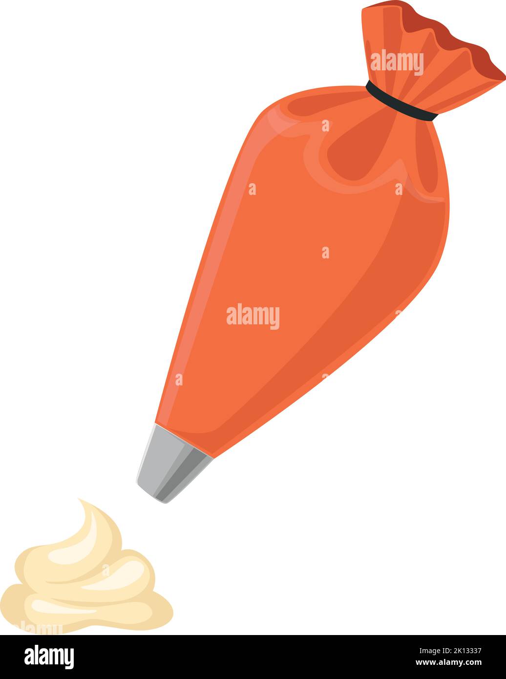 Pastry cream bag. Cake decorating tool. Cartoon icon Stock Vector Image ...