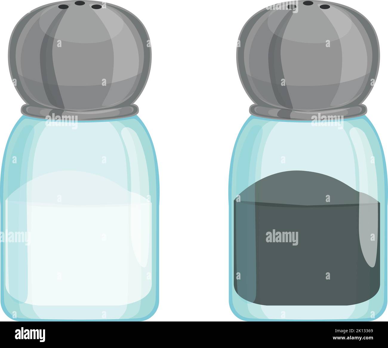 Salt and pepper shakers. Table condiment cartoon icon Stock Vector ...
