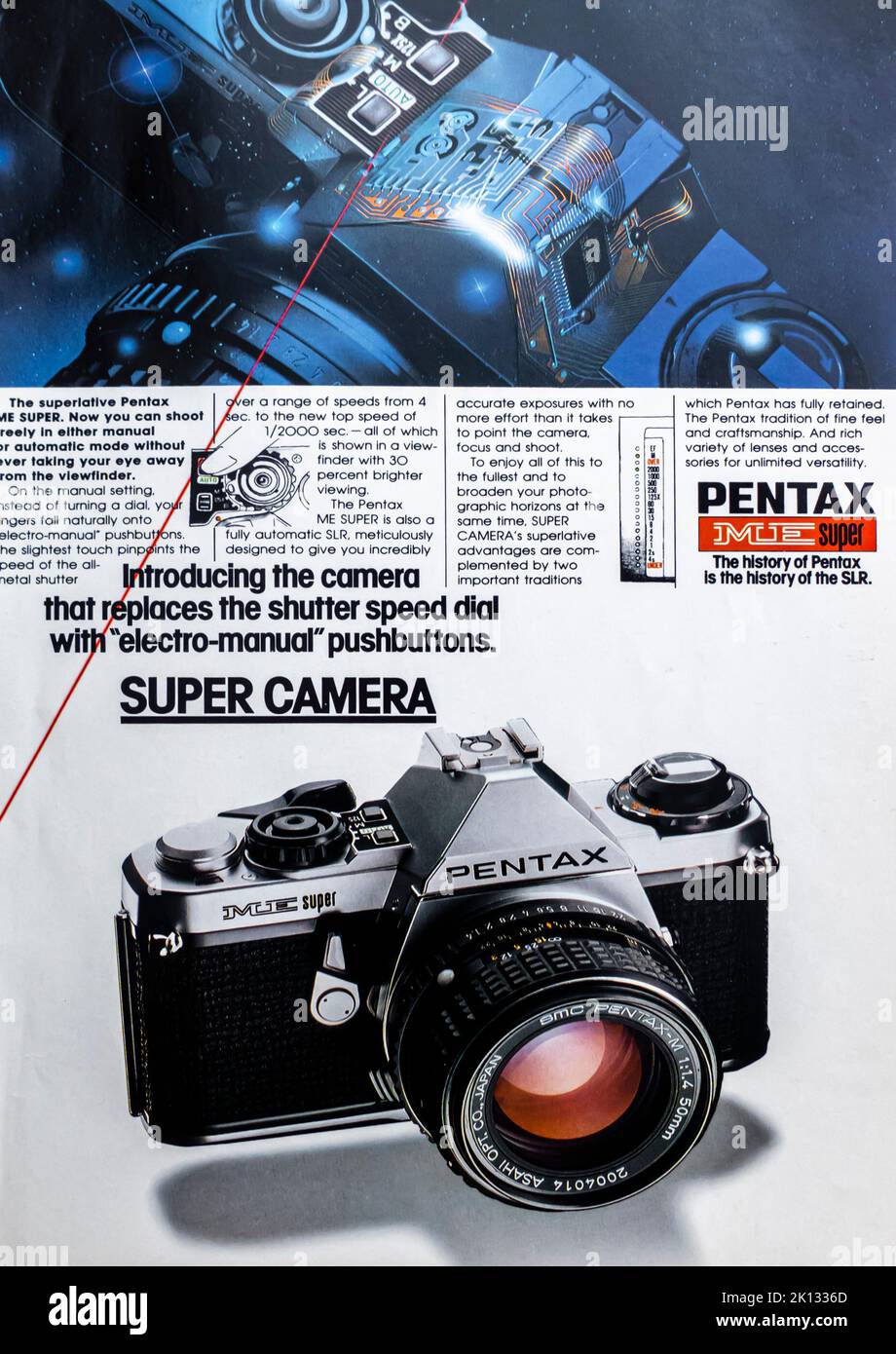 Pentax ME super SLR camera advertisement placed in a NatGeo magazine ...