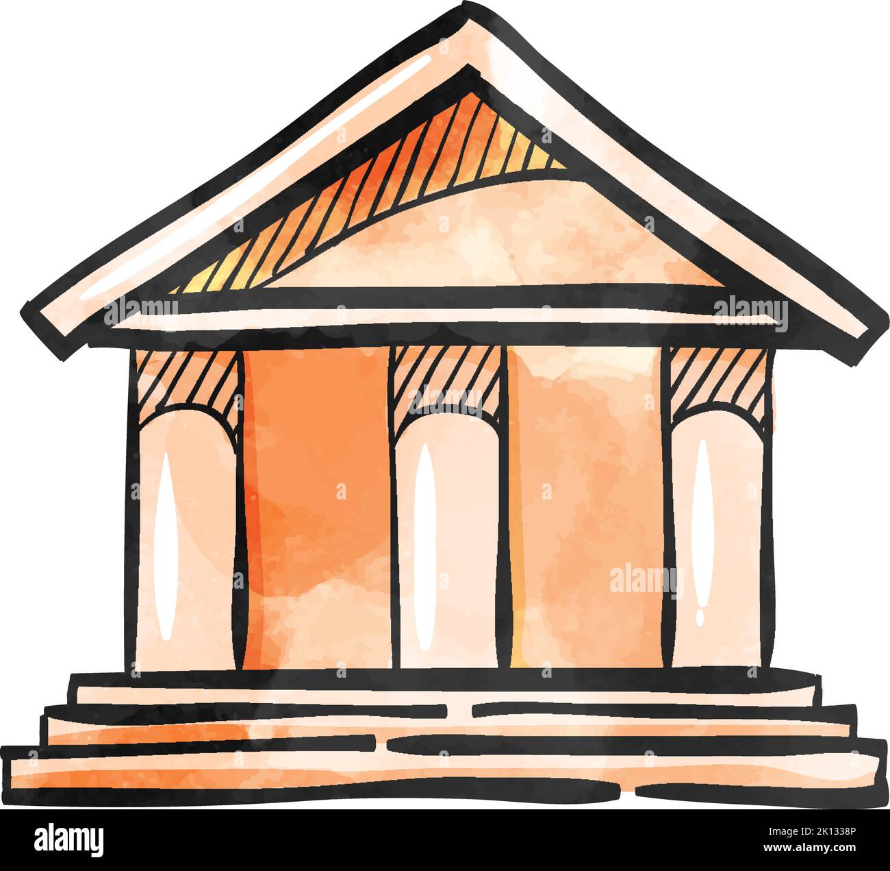 Bank building icon in watercolor style Stock Vector Image & Art - Alamy