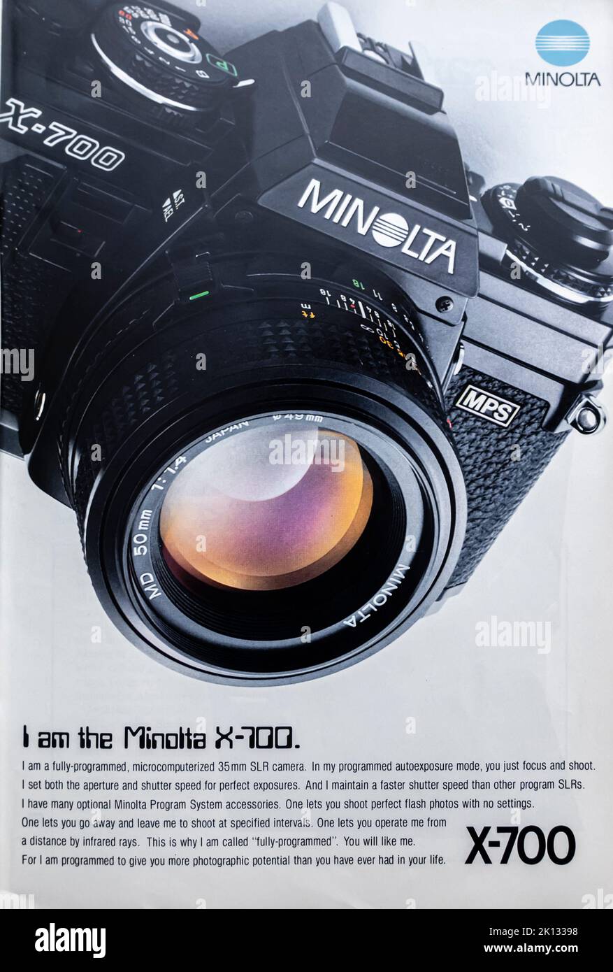 Minolta X-700 camera advertisement placed in a NatGeo magazine, July ...