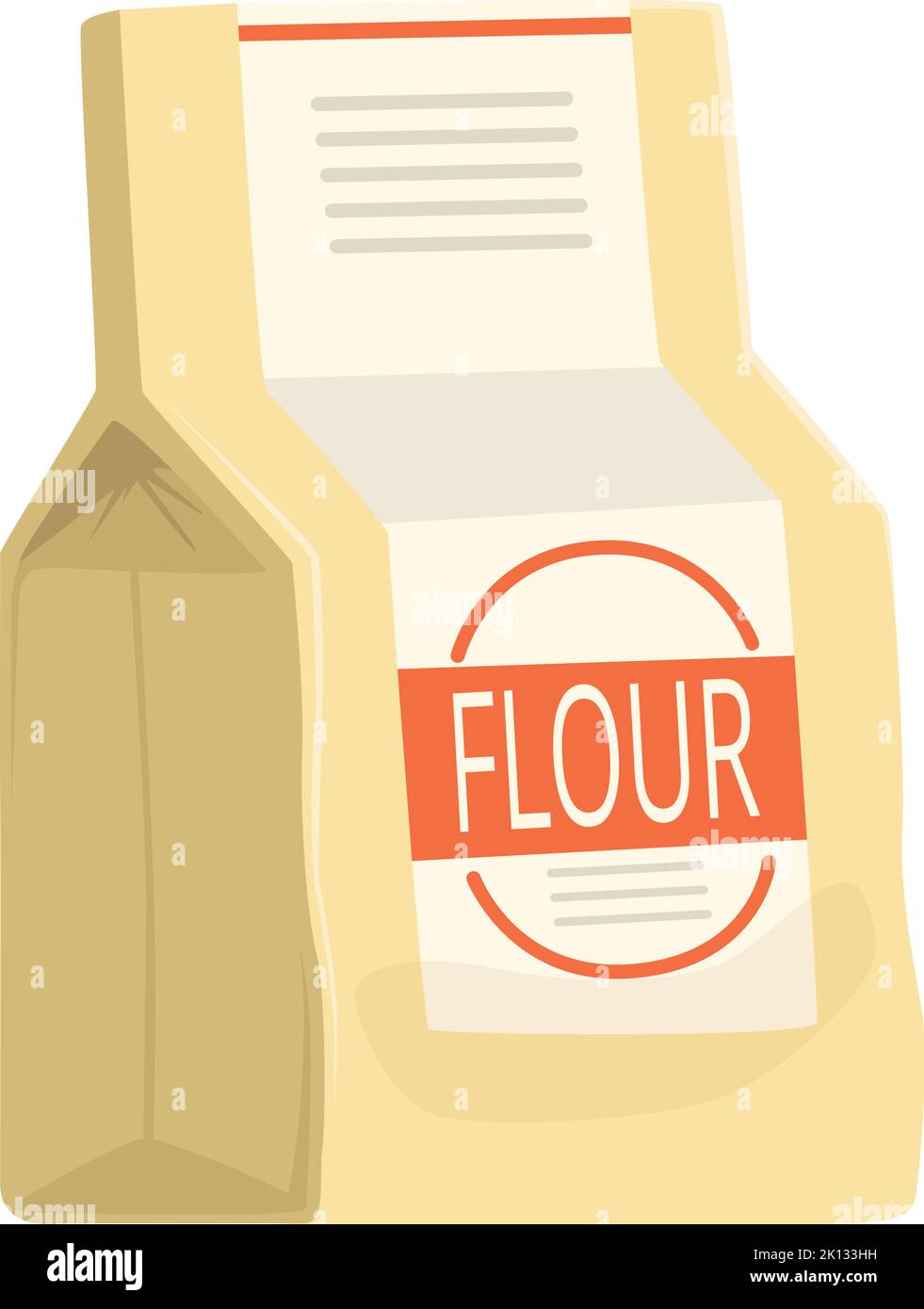 Flour paper bag. Baking ingredient cartoon package Stock Vector Image ...