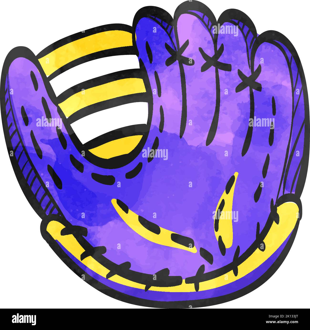 Baseball glove icon in watercolor style Stock Vector Image & Art - Alamy