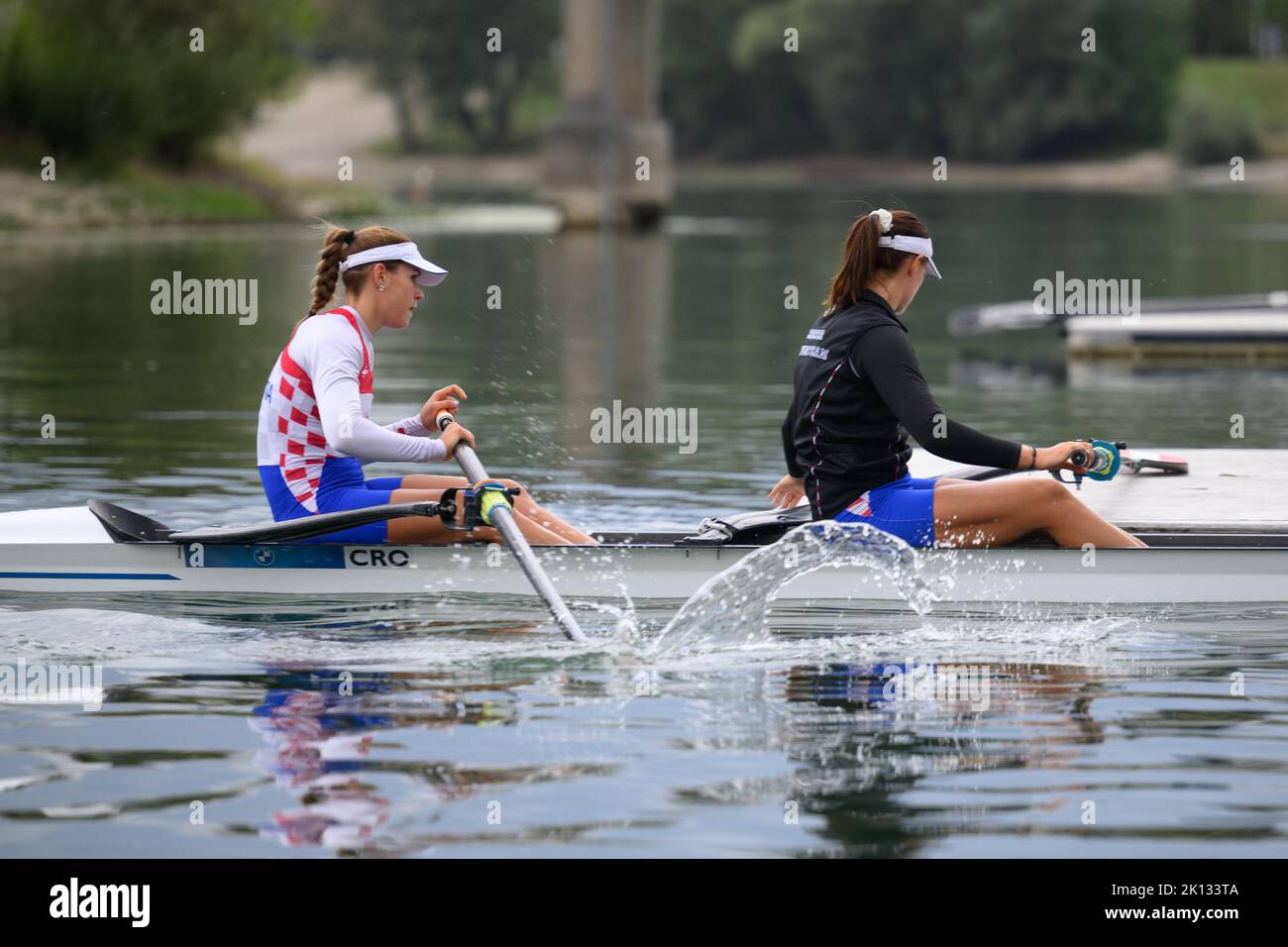 Croatian rowers Ivana and Josipa Jurkovic during Media day at Jarun ...