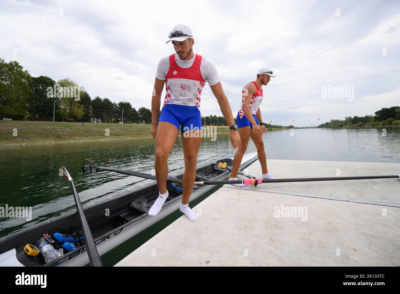 Croatian rowers Patrik Loncaric and Anton Loncaric during Media day at Jarun Lake before ...