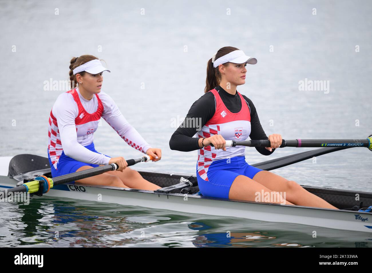 Croatian rowers Ivana and Josipa Jurkovic during Media day at Jarun Lake before departure on ...