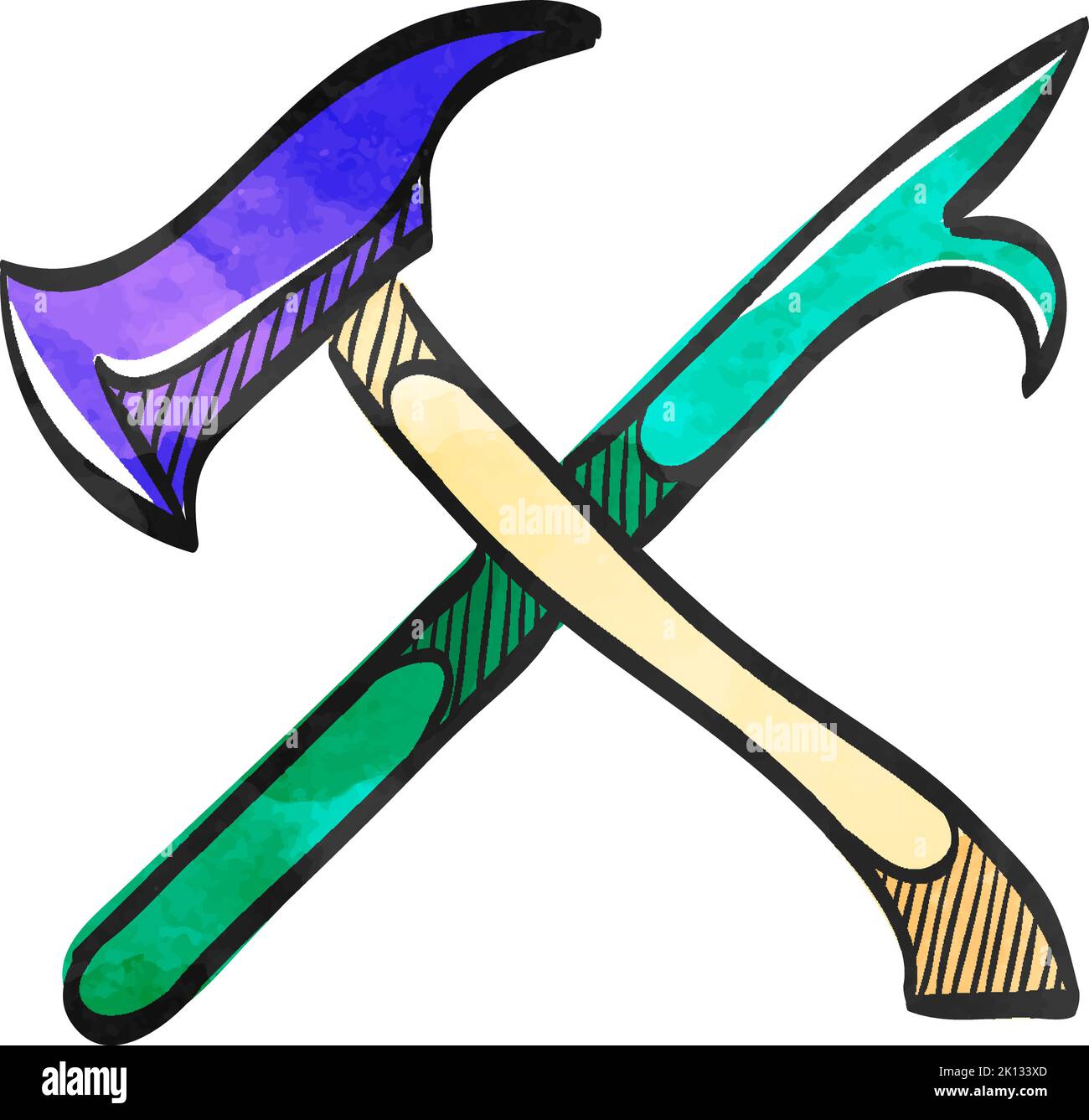 Fireman tools icon in watercolor style Stock Vector Image & Art - Alamy