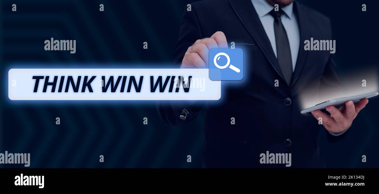 Text showing inspiration Think Win Win. Conceptual photo Business ...