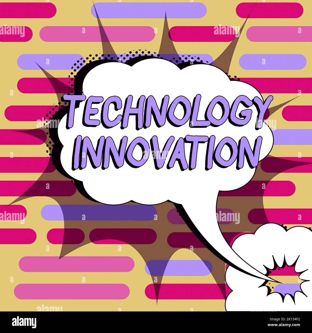 Hand writing sign Technology Innovation. Word Written on advanced net ...