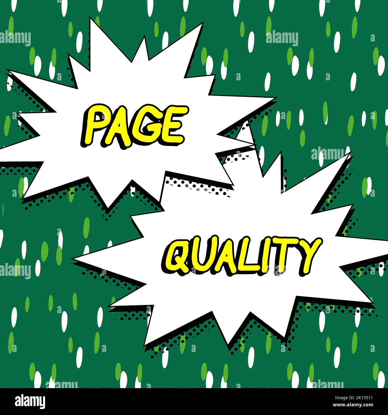 Conceptual caption Page Quality. Business concept Effectiveness of a ...