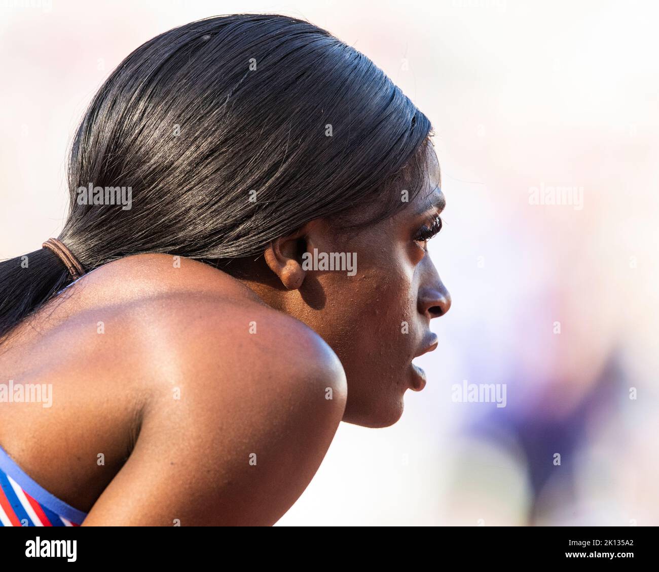 Daryll Neita of GB&NI competing in the women’s100m semi-final at the ...