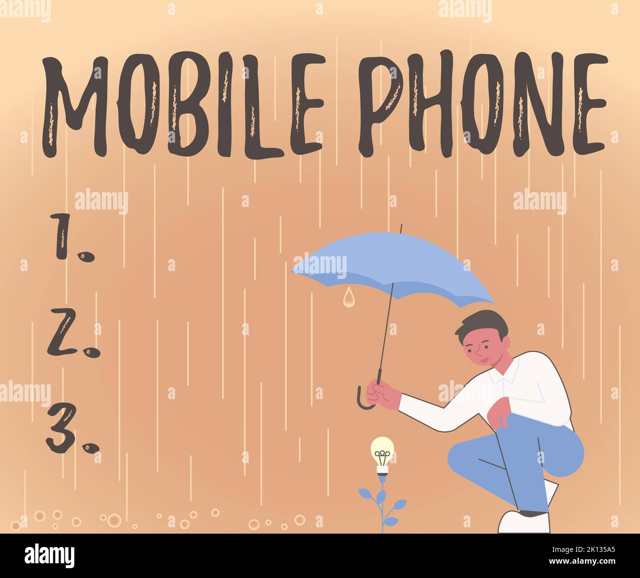 Text caption presenting Mobile Phone. Business overview A handheld ...