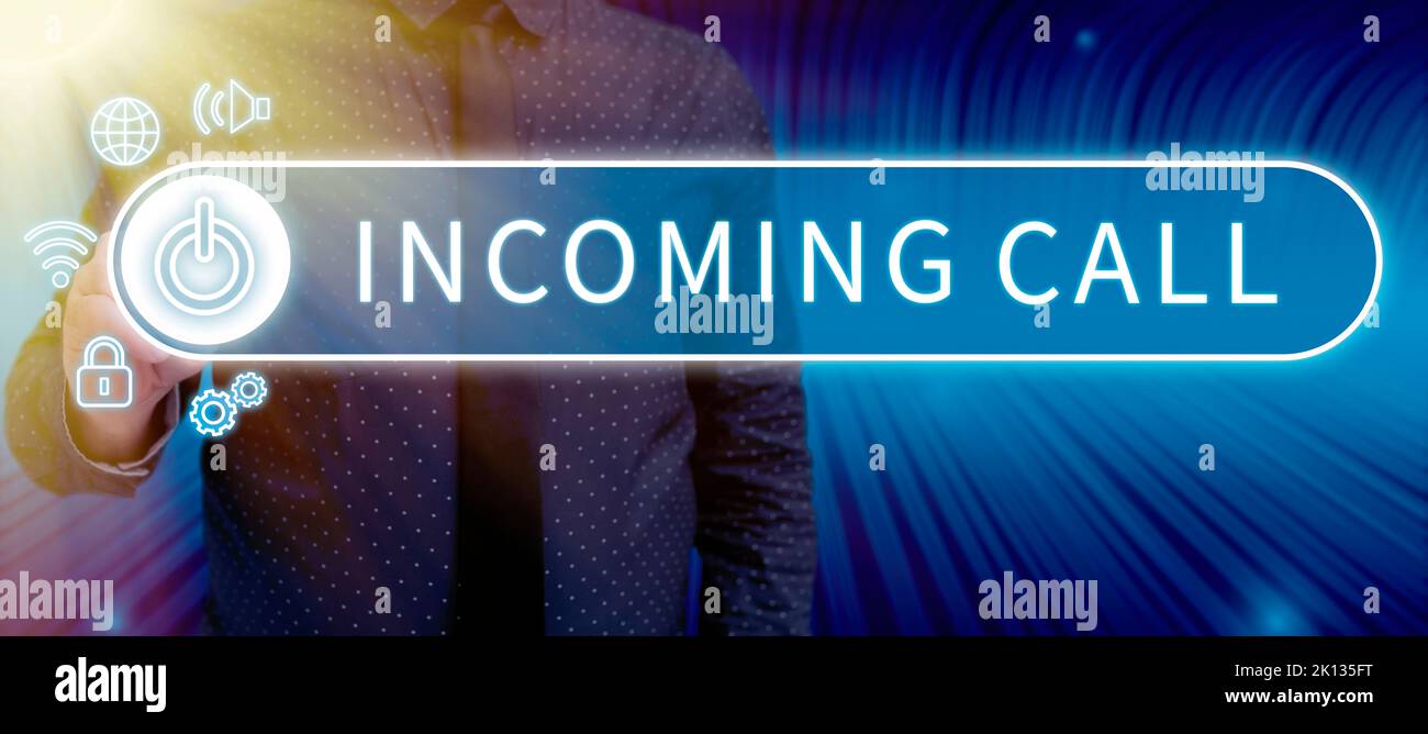 Text showing inspiration Incoming Call. Word Written on Inbound ...