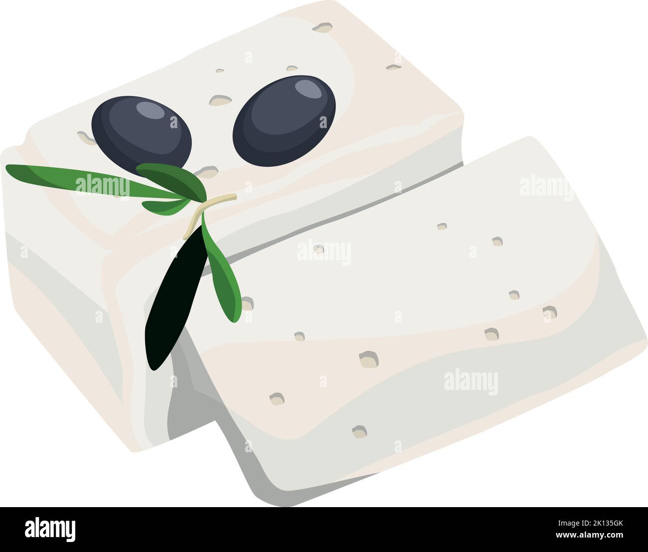 Feta cartoon icon. White soft greek cheese Stock Vector Image & Art - Alamy