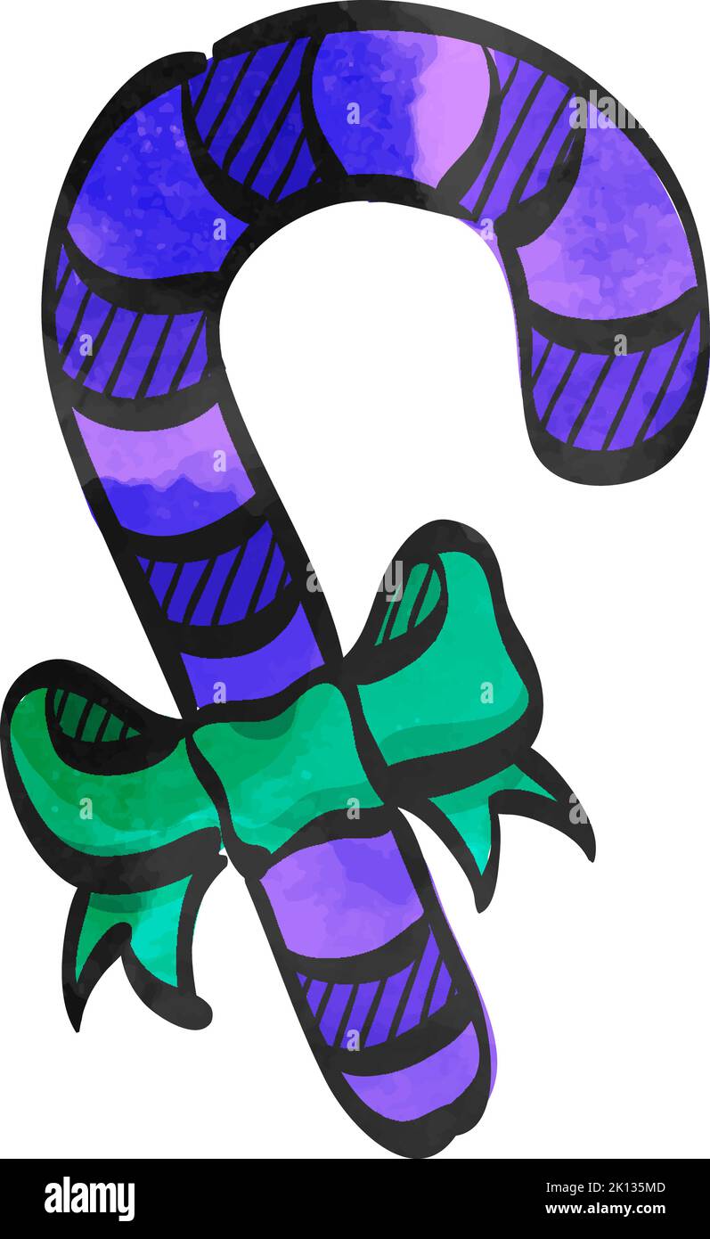 Candy cane icon in watercolor style Stock Vector Image & Art - Alamy