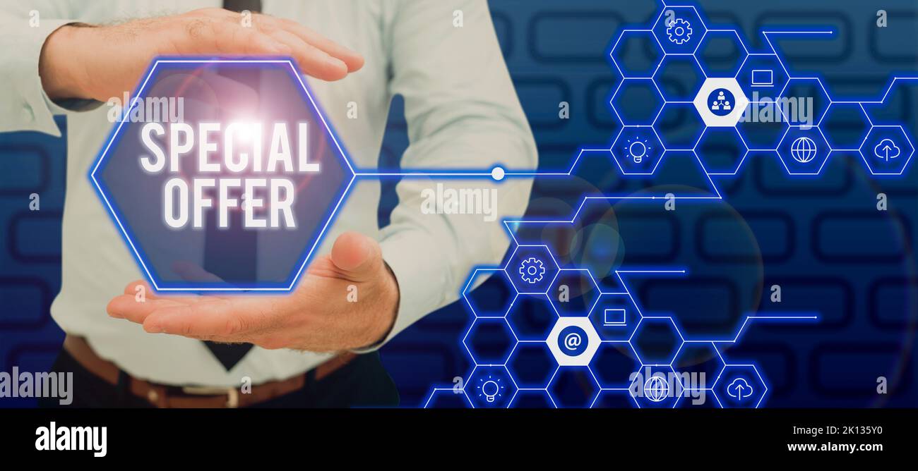 Inspiration showing sign Special Offer. Business concept Selling at a ...
