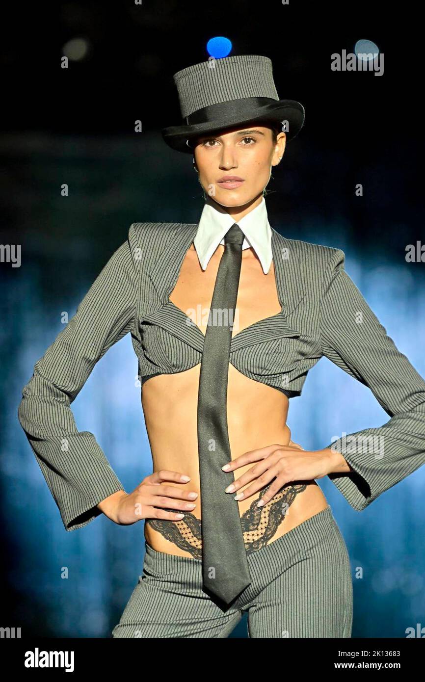 Madrid, Spain. 15th Sep, 2022. A model wears at collection runway a ...