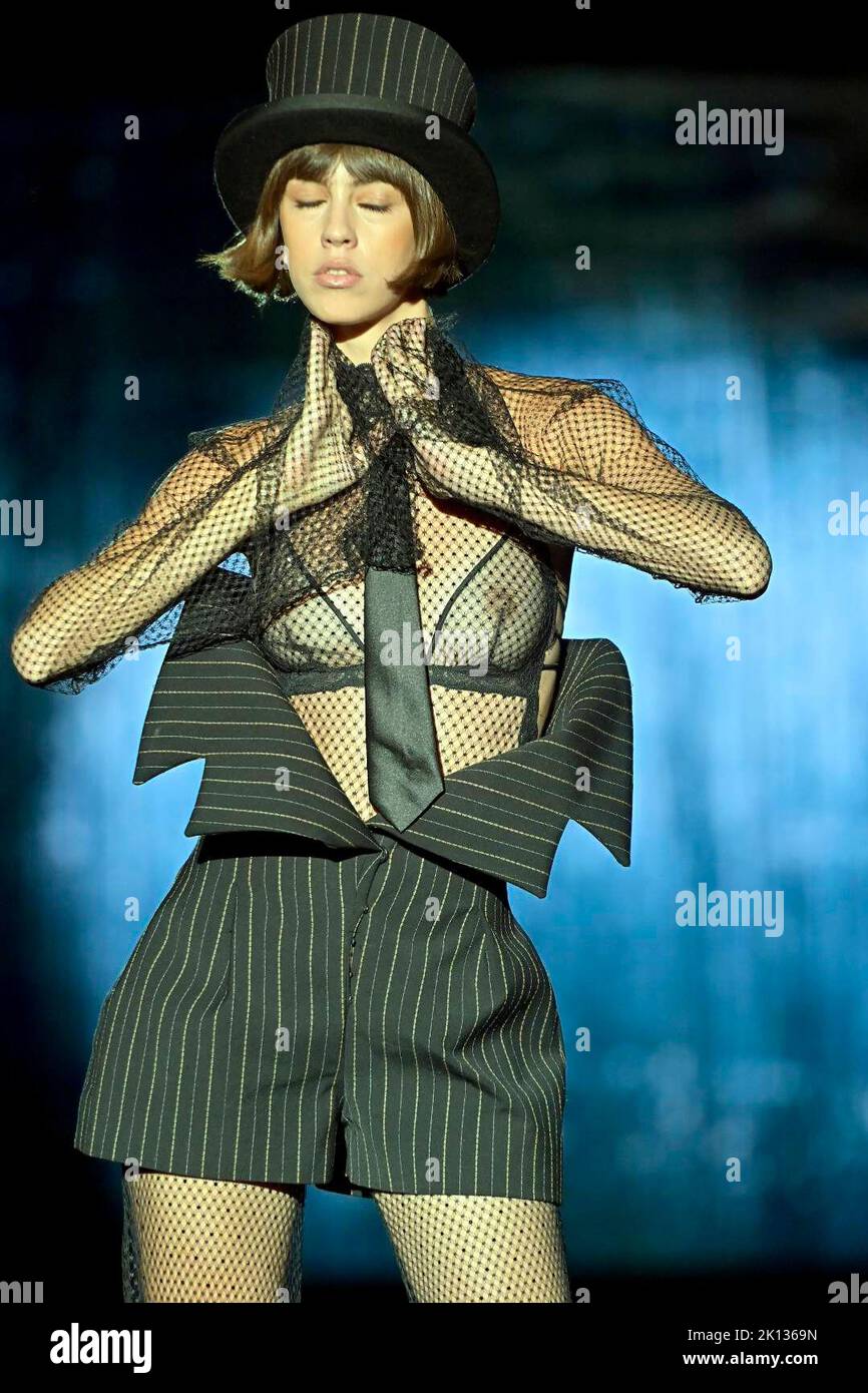 Madrid, Spain. 15th Sep, 2022. A model wears at collection runway a ...