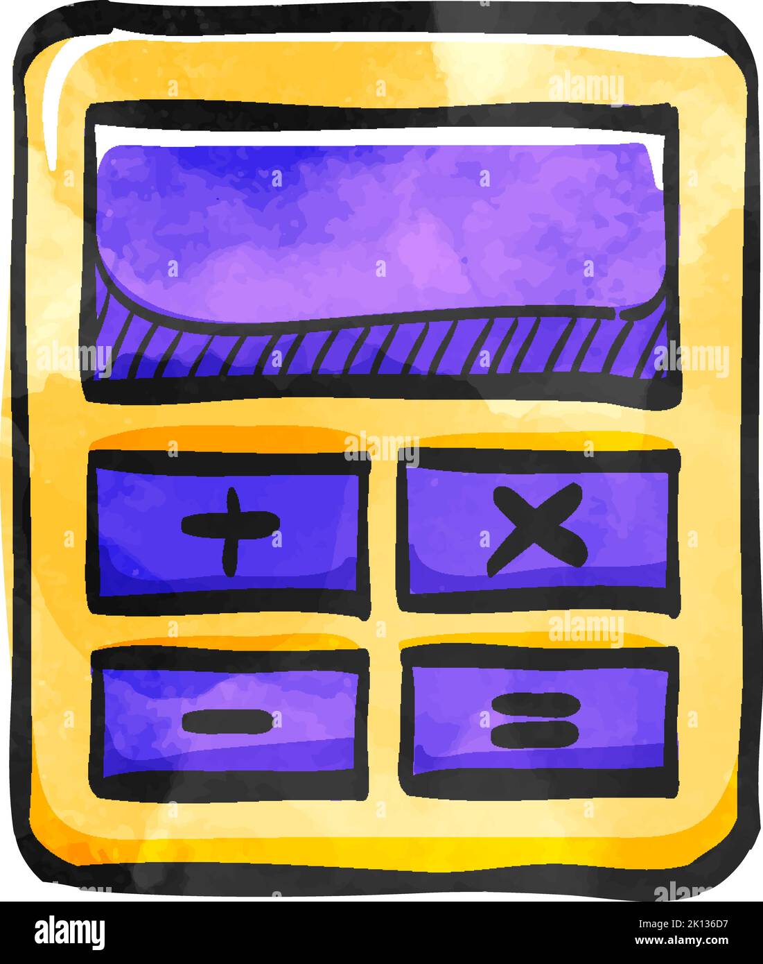 Calculator icon in doodle Stock Vector Images - Alamy