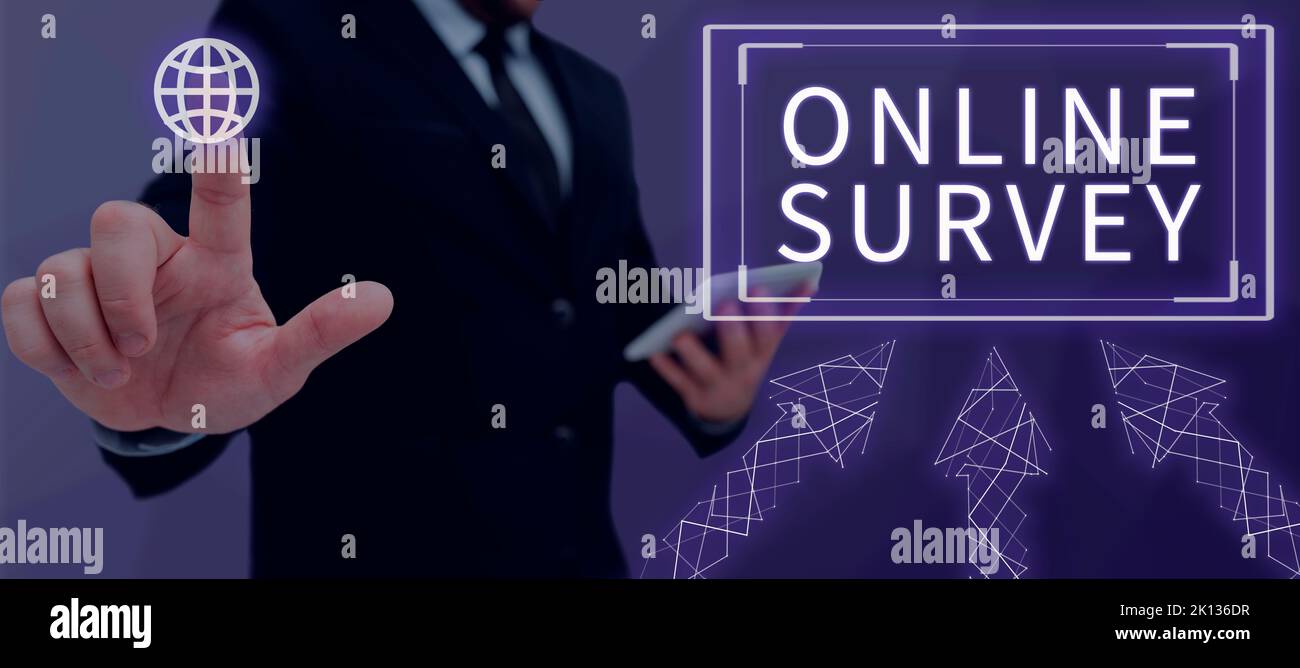 Text showing inspiration Online Survey. Conceptual photo Reappraisal ...