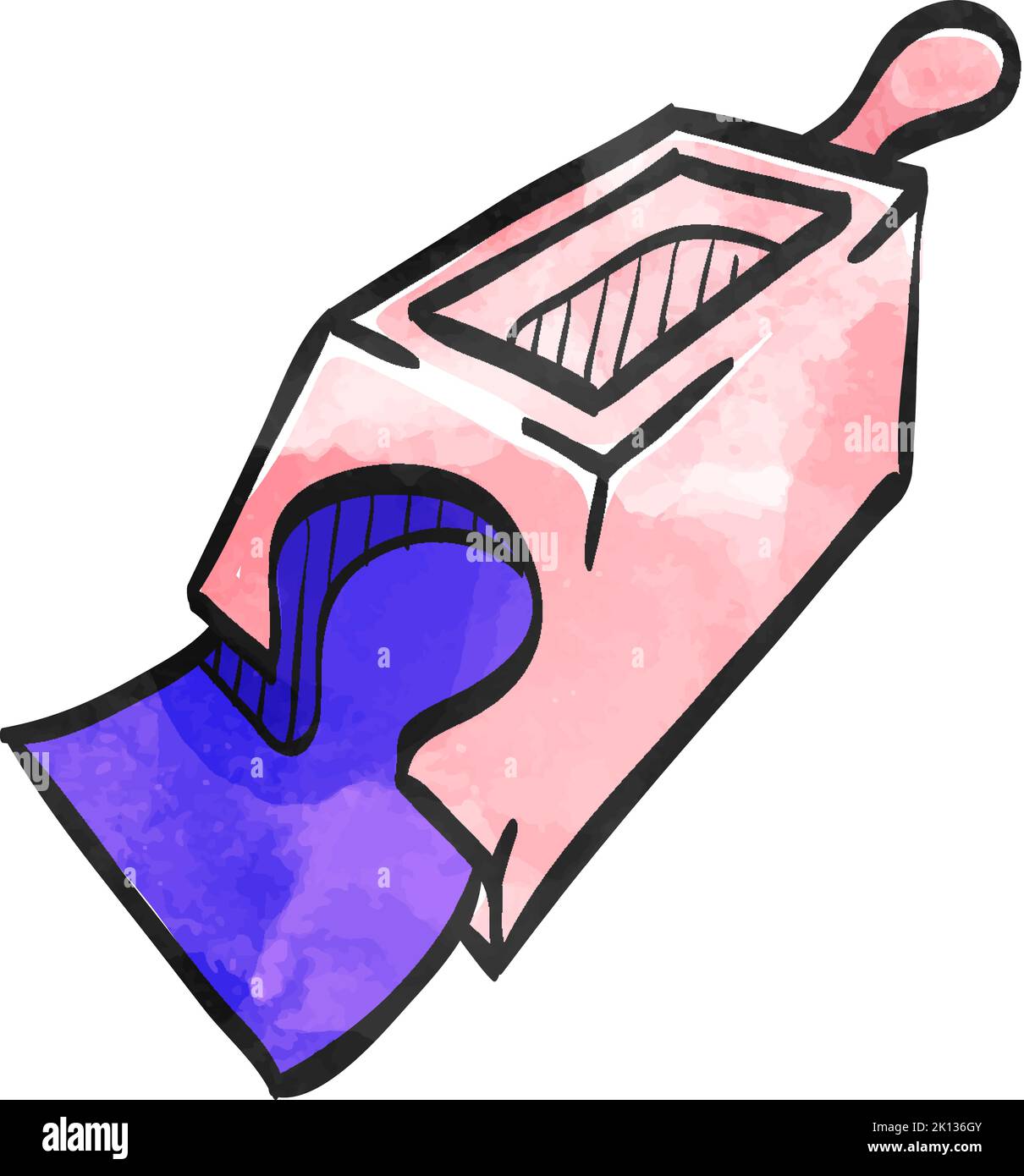 Playing cards dispenser icon in watercolor style Stock Vector Image ...